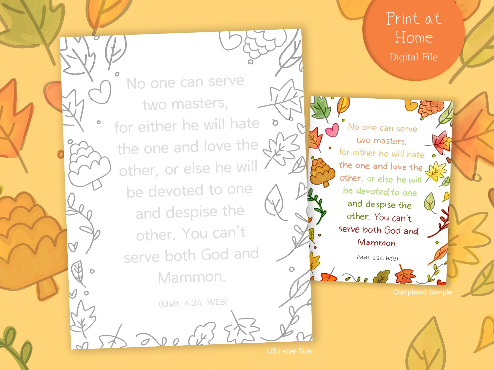 Love God Bible Verse Coloring Craft Sunday School Lesson Matt 6:24 ...