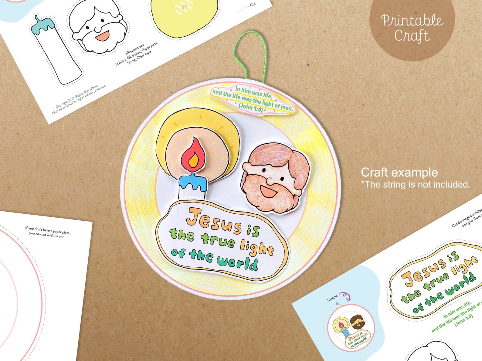 Light of the World Craft, Sunday School Printable, Christian Kids ...