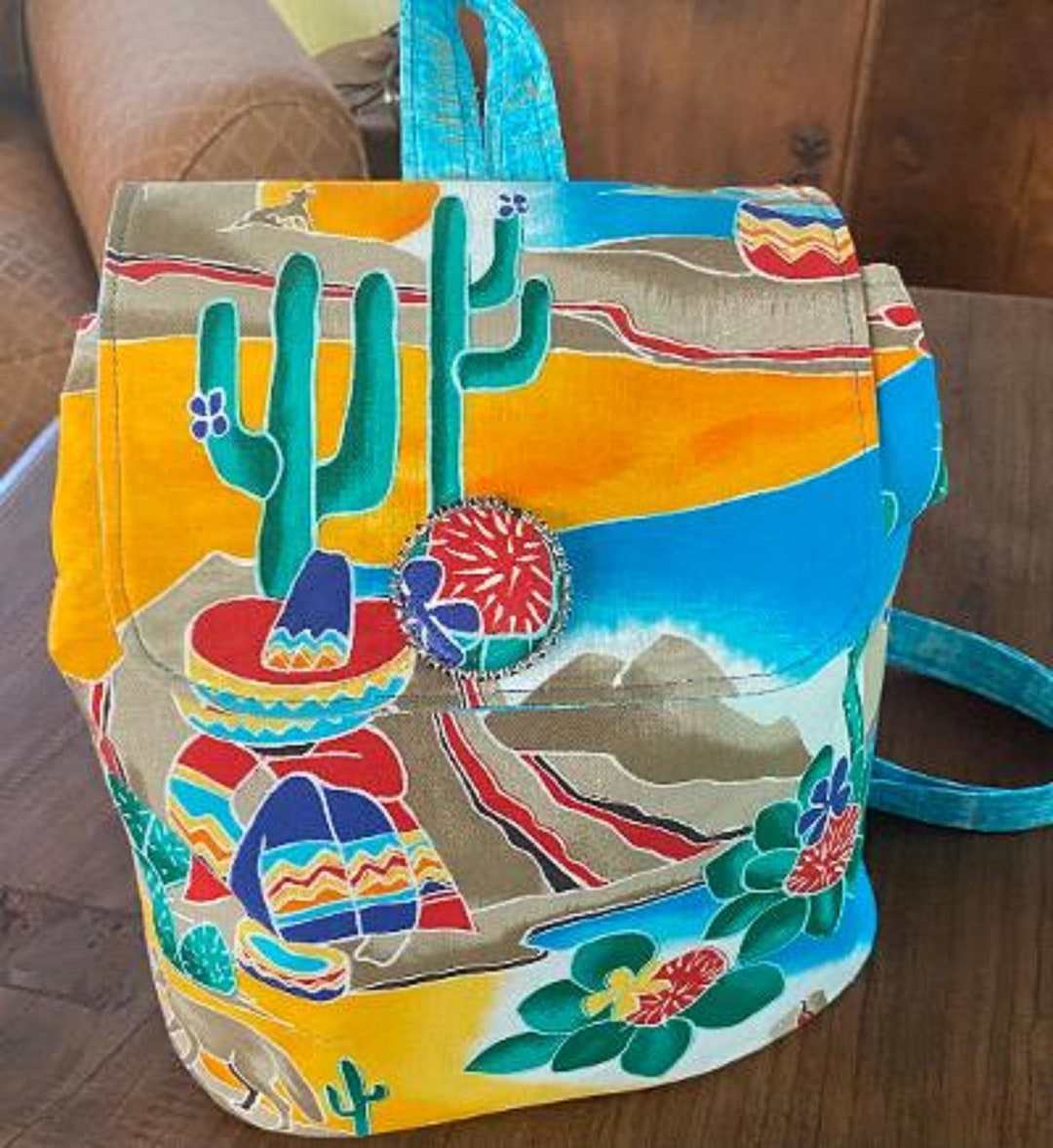 Cactus, Sombreros and Coyotes Alexander Henry OOP Fabric Backpack ...