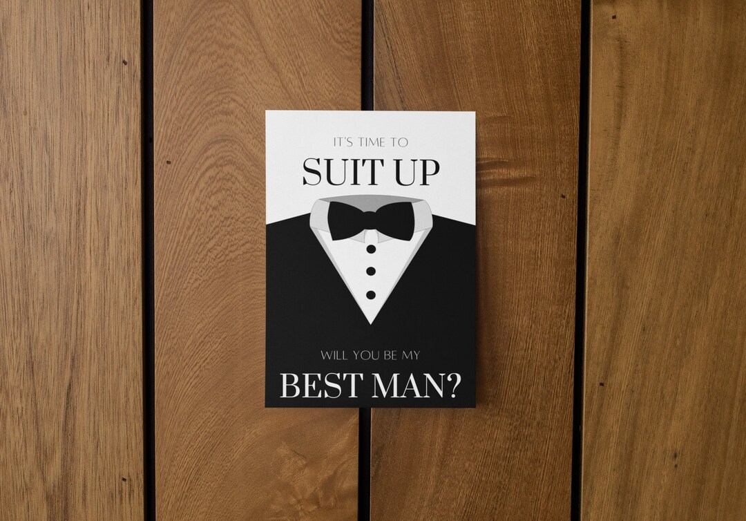 SUIT UP Printable Best Man Proposal Minimalist Design - Etsy