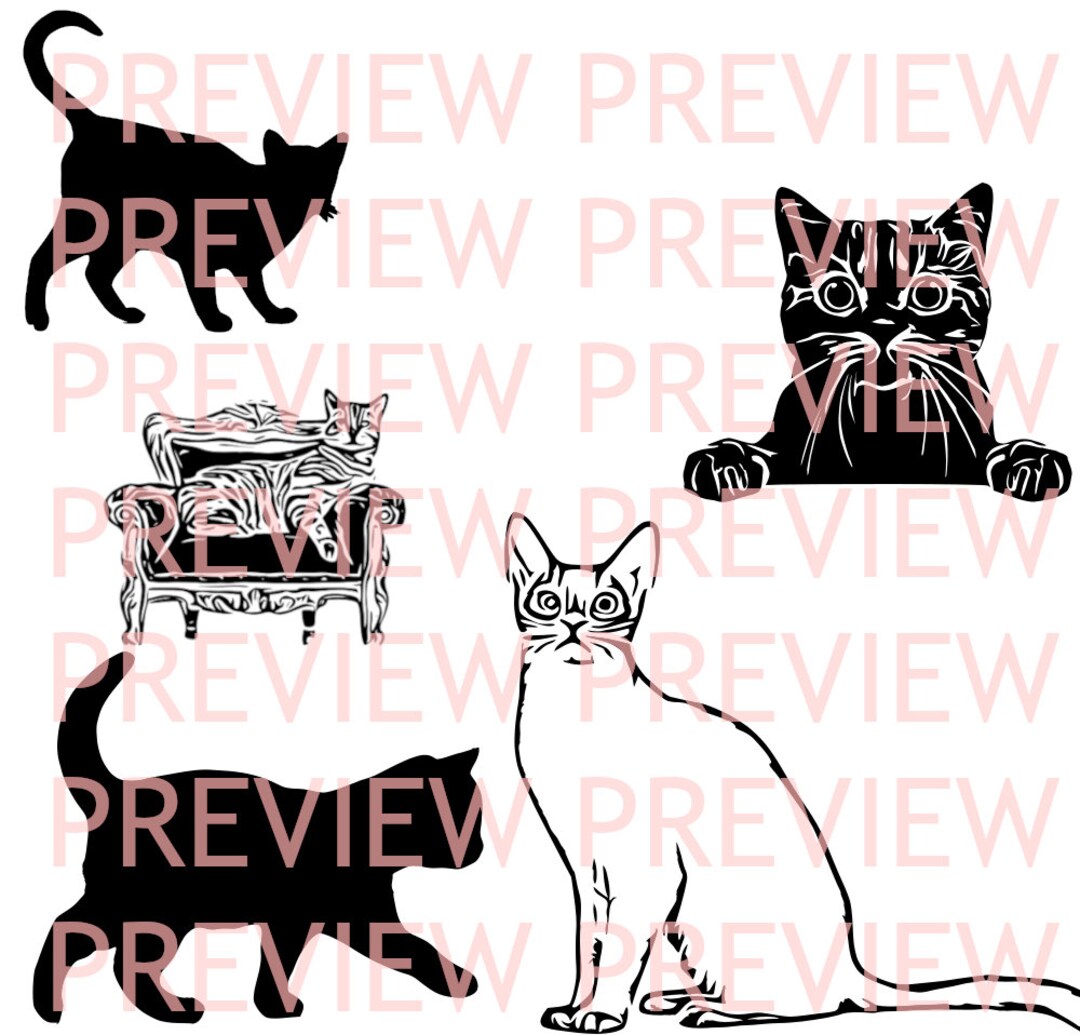 Cat 5 Pack SVG - Etsy