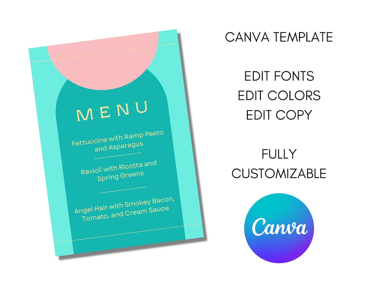 Menu Template, Palm Springs Menu Template, Bachelorette Party Menu ...