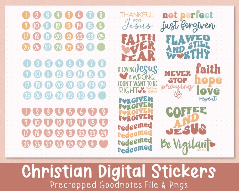 Christian Digital Planner Stickers: Faith Journaling (goodnotes, PNG ...