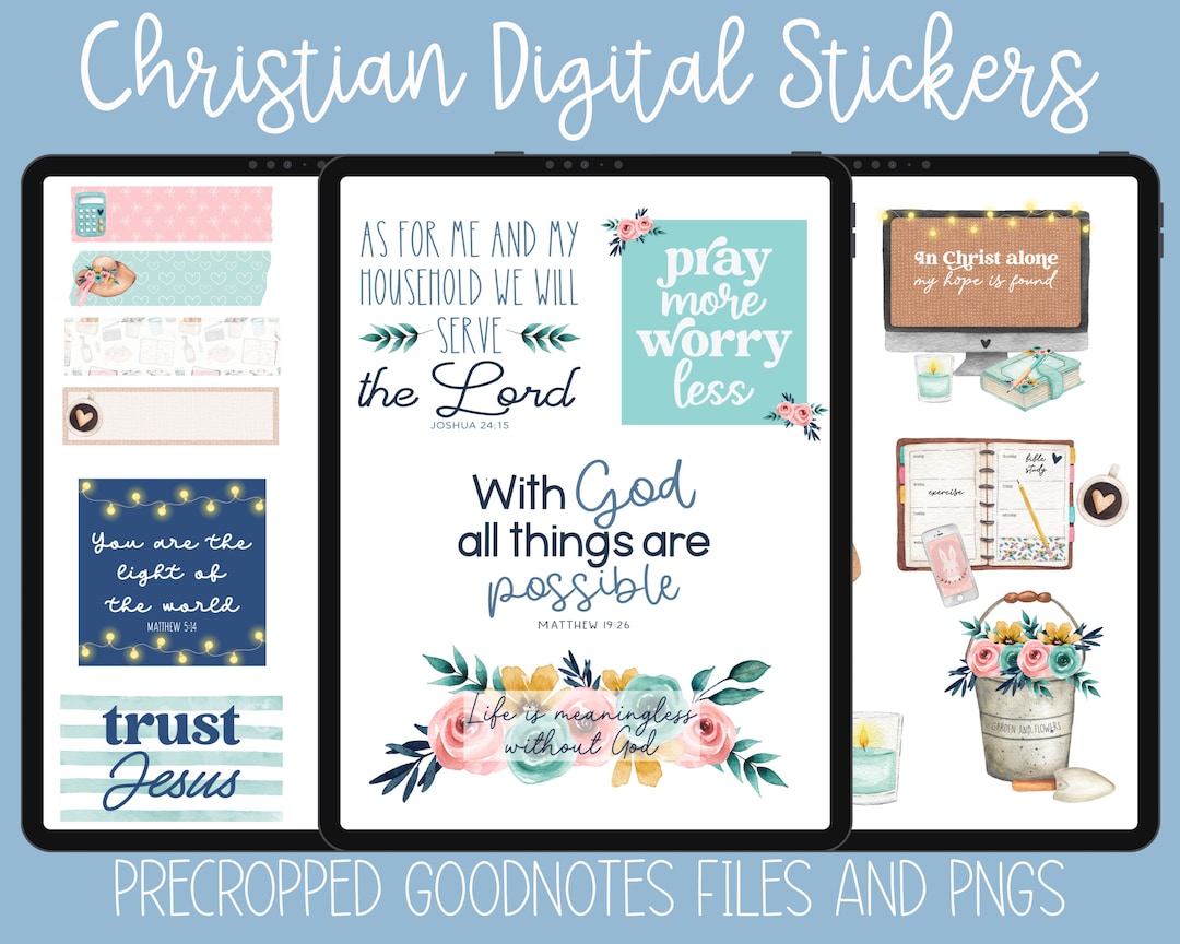 Christian Digital Planner, Faith Digital Stickers, Goodnotes Stickers ...
