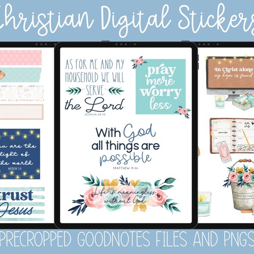 Christian Digital Planner Faith Digital Stickers Goodnotes - Etsy