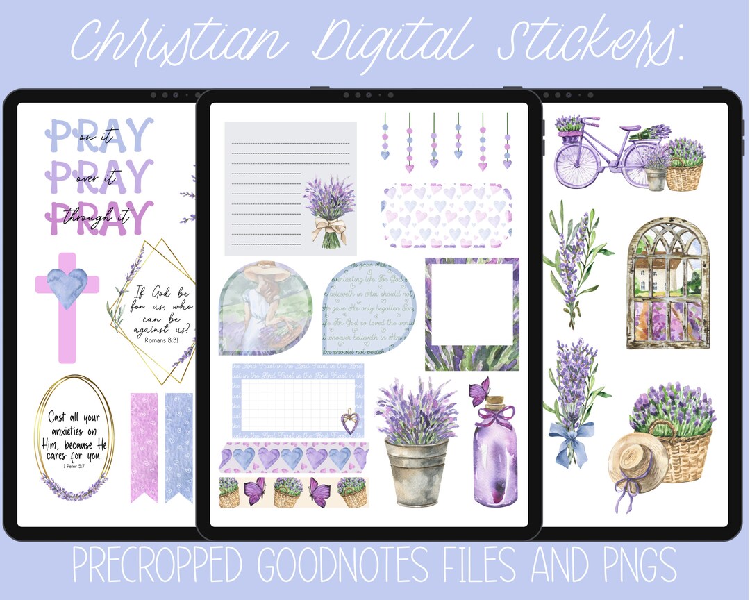 Lavender Christian Stickers: Faith Planner, Bible Journal (goodnotes ...