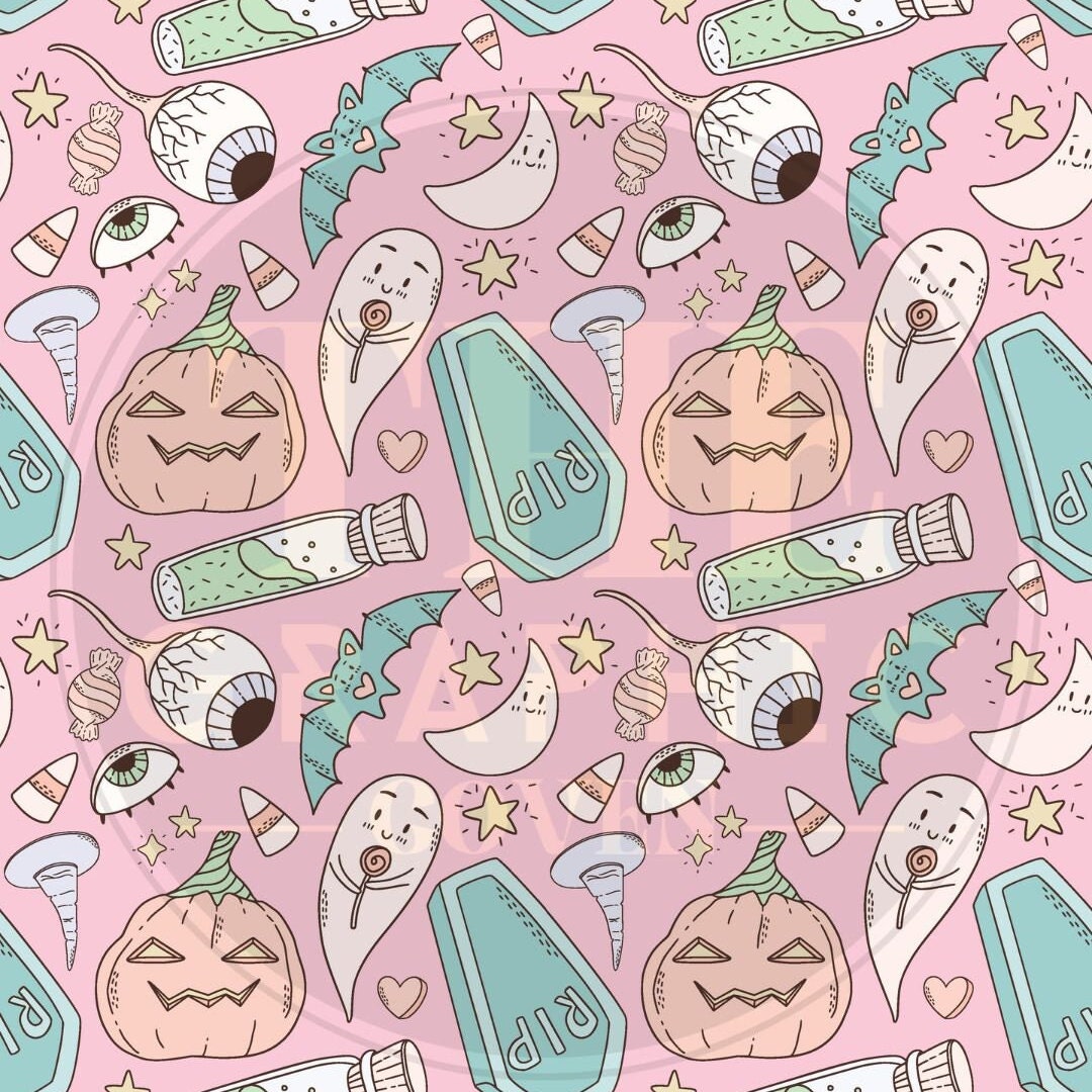 Pastel Goth Pink Background Digital Seamless Pattern Digital - Etsy