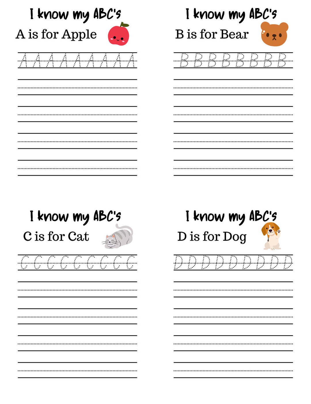 I Know My Abcs Worksheet - Preschool Abcs - Downloadable Student ...
