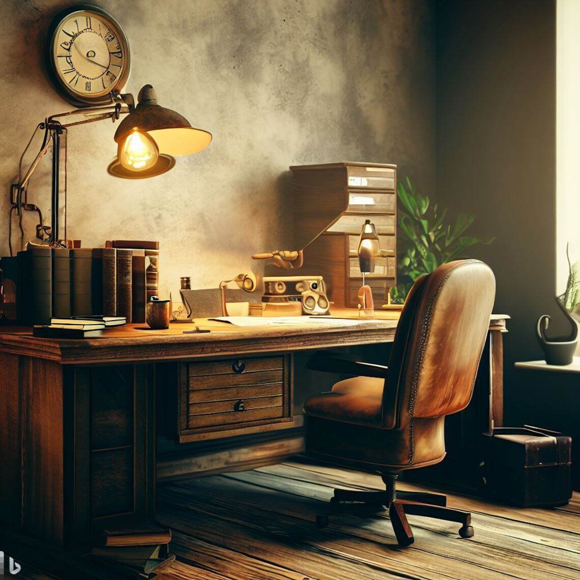 Classic Wooden Office | Zoom Backgrounds | Home Office Backdrop ...