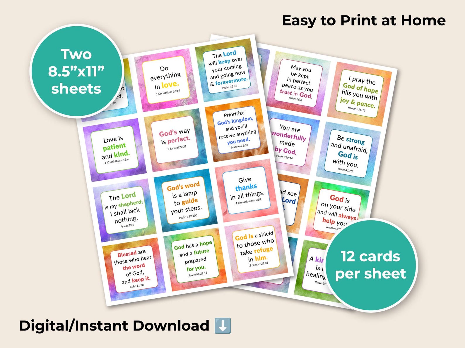 Scripture Cards, Bible Verse Lunchbox Notes, Encouragement and ...