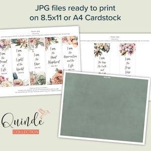 Printable Bible Verse Bookmarks Set of Seven - the I Am Statements of ...