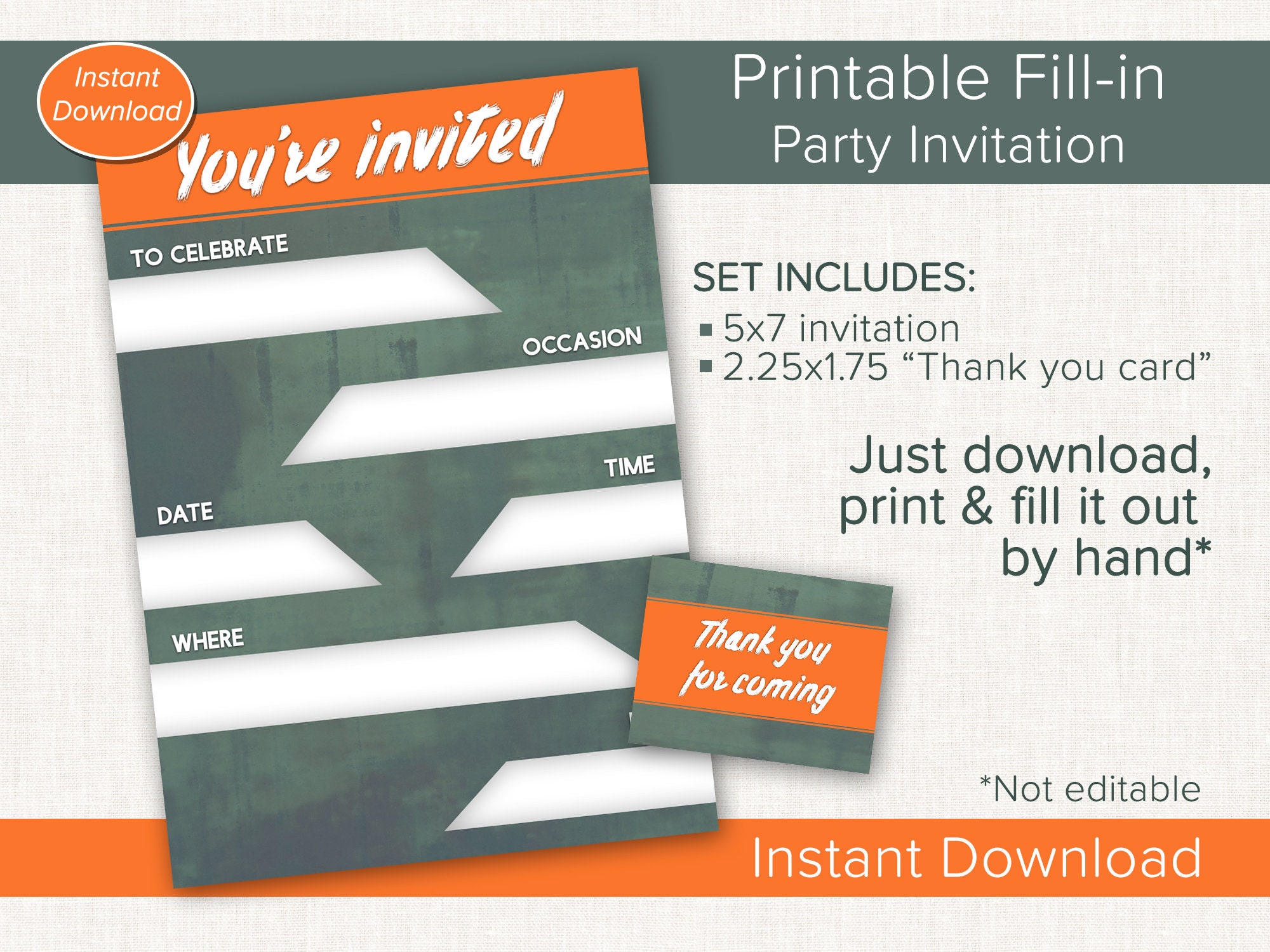 Printable Fill-in Invitations, Invitations for Special Occasions ...