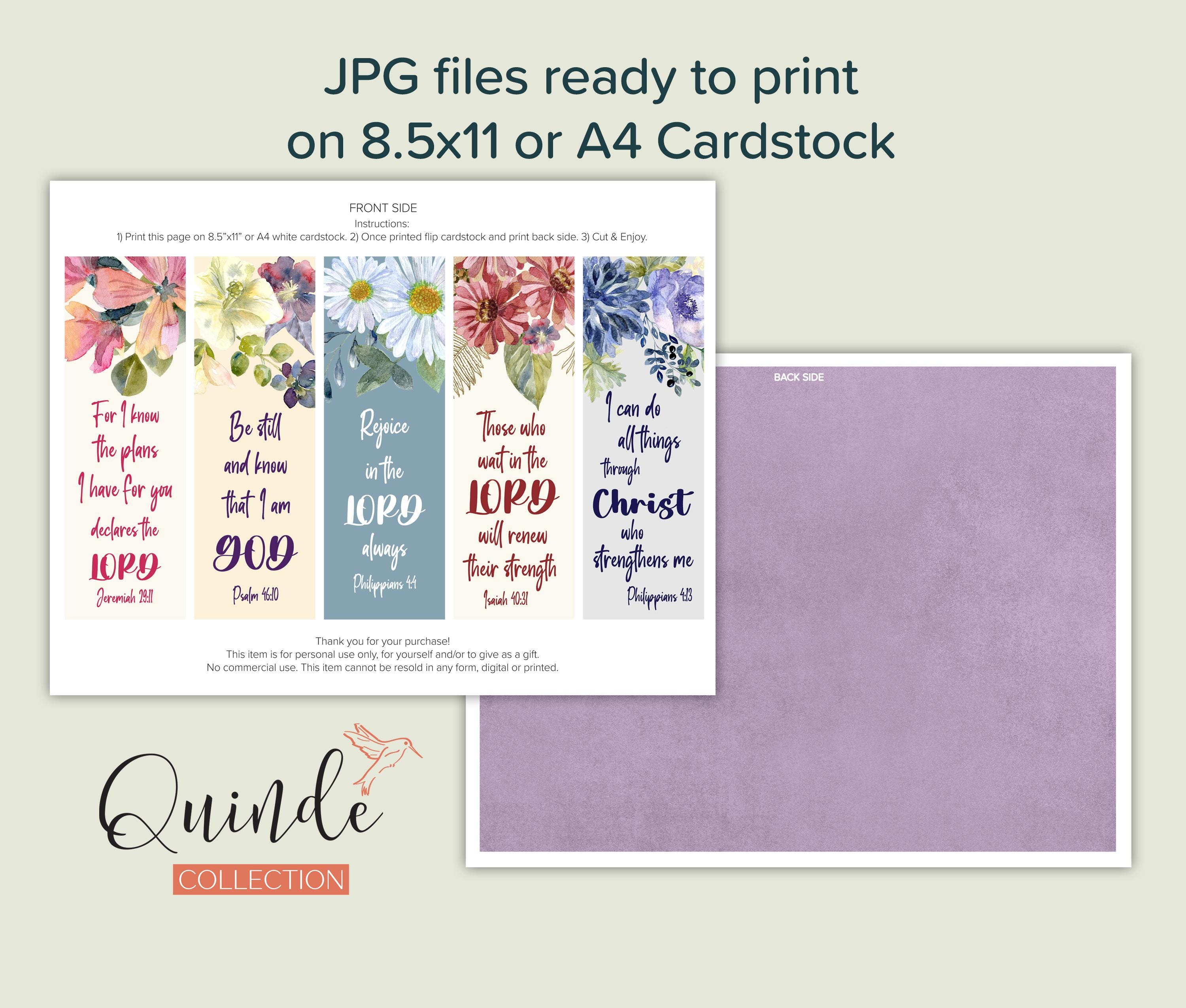 Encouragement Bible Verse Bookmarks for Women - Printable Set of 5 ...