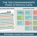 The Ten Commandments for Kids Poster and Memory Cards Set. Instant ...