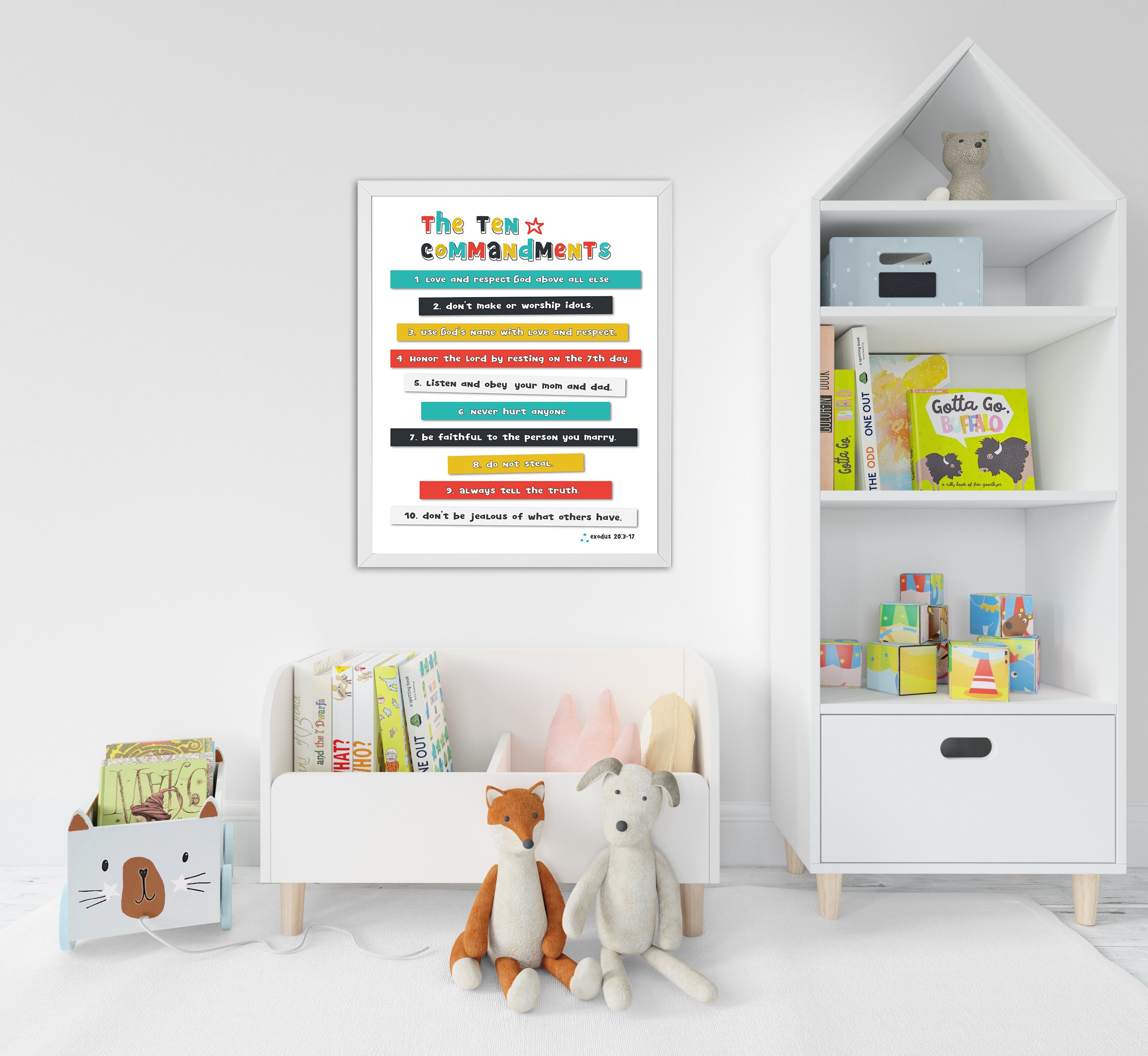 The Ten Commandments for Kids Poster and Memory Cards Set. Instant ...