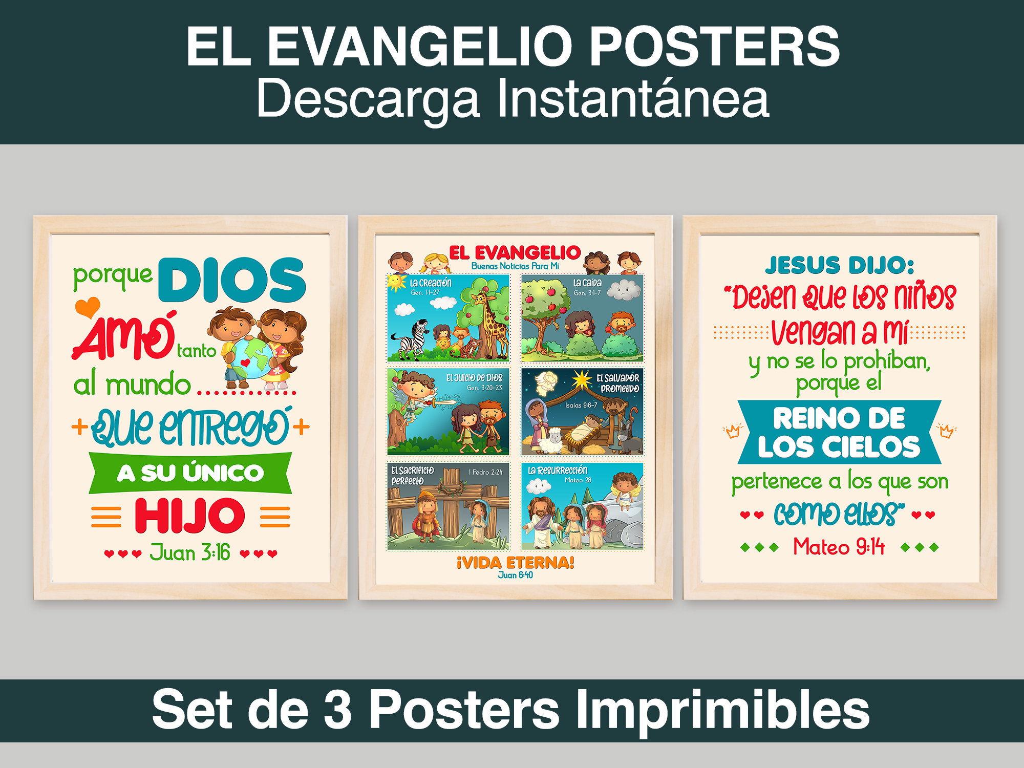 Posters Cristianos Del Evangelio Para Niños, Descarga Instantánea ...