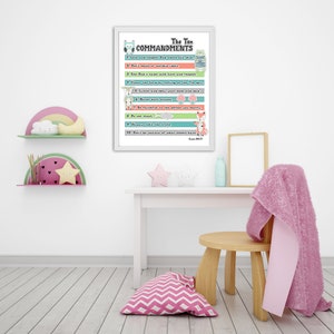 The Ten Commandments for Kids Poster and Memory Cards Set. Instant ...