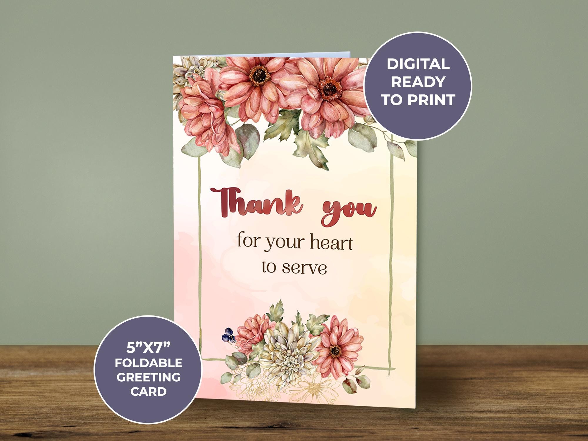 Ministry Appreciation Card - Thank You for Your Heart to Serve ...