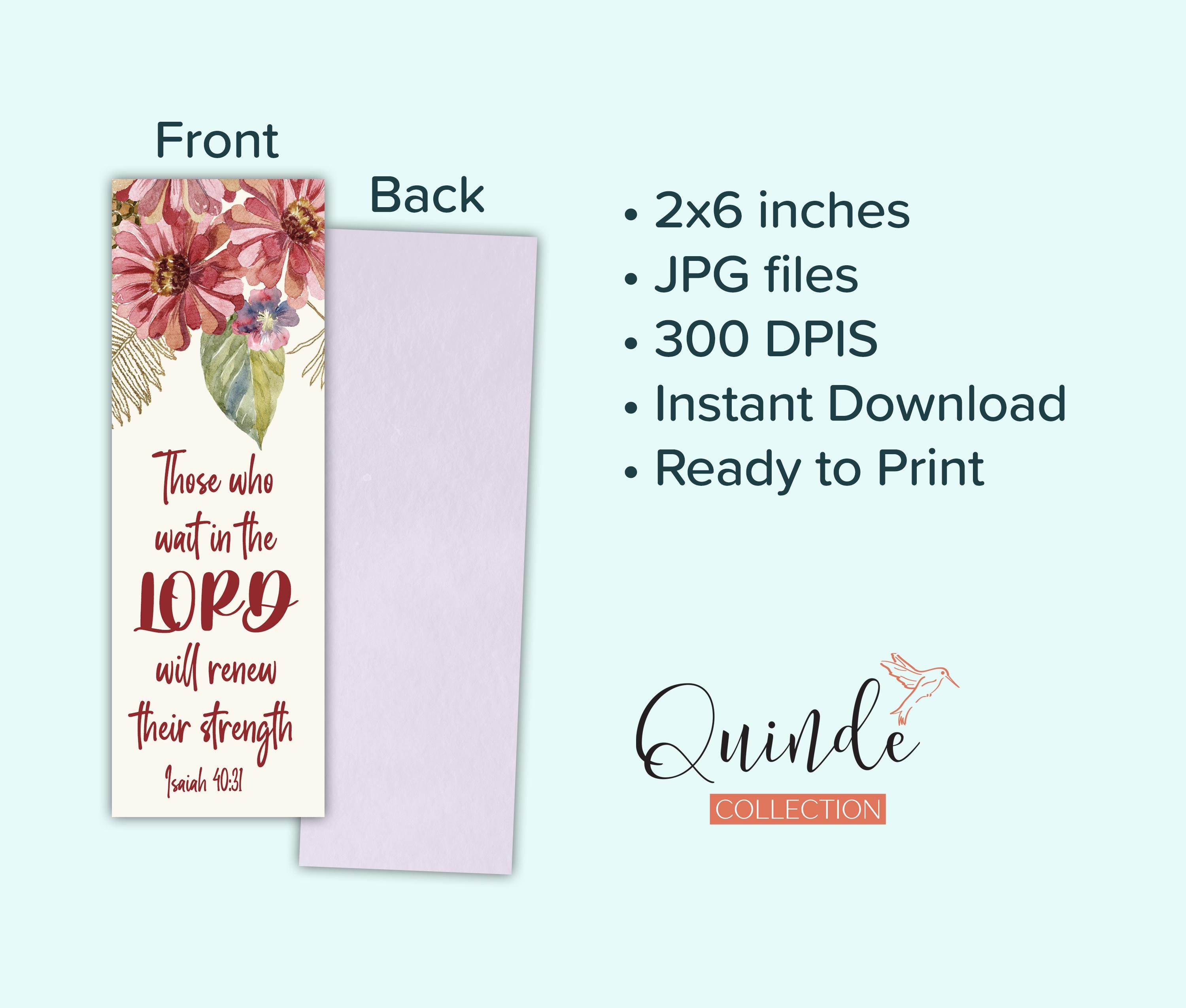 Encouragement Bible Verse Bookmarks for Women - Printable Set of 5 ...