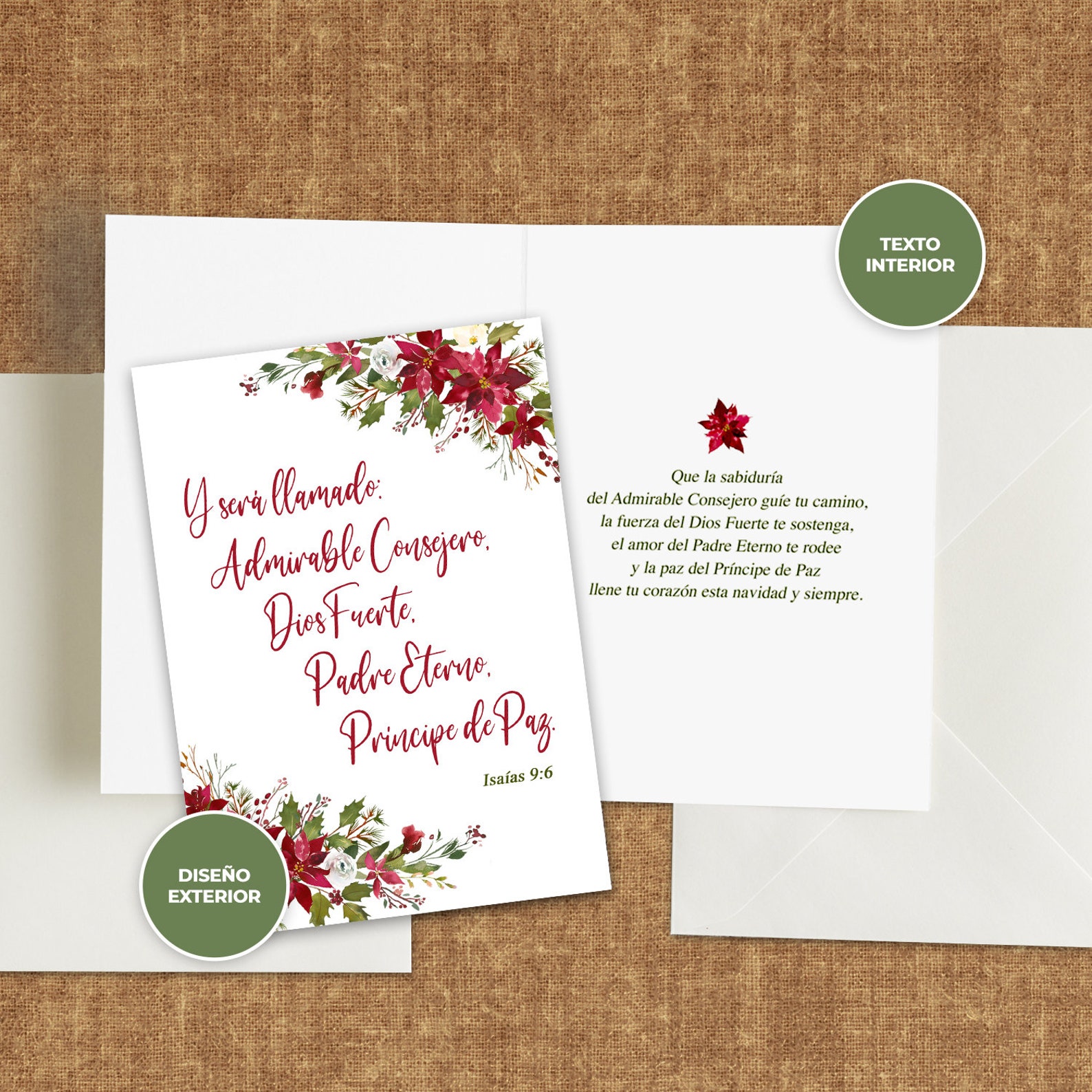 Tarjetas De Navidad Cristianas - Set De 4 - Emmanuel, Regocijaos, Venid ...