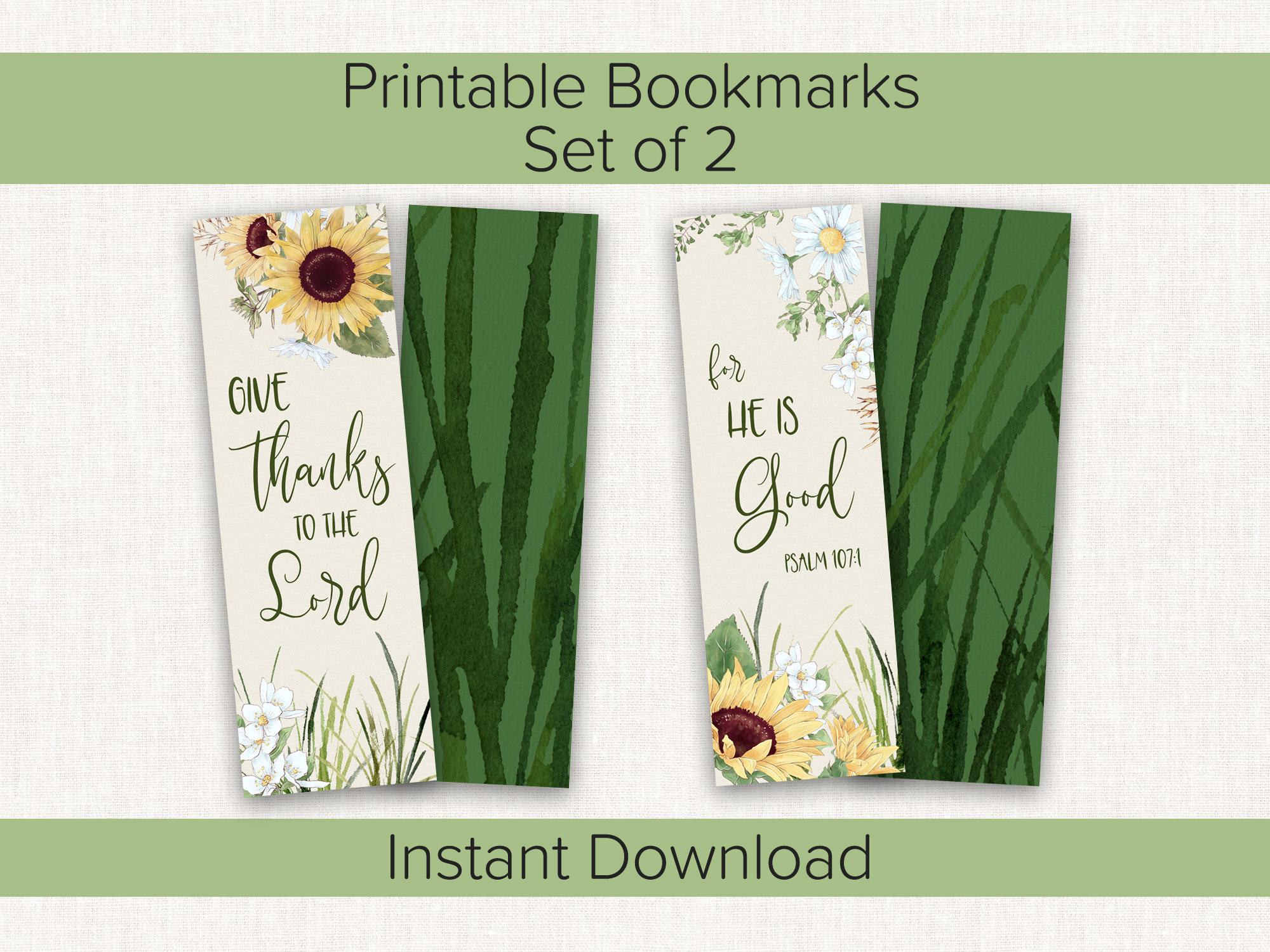 Printable Bookmarks With Bible Verse Give Thanks to the Lord for He is ...