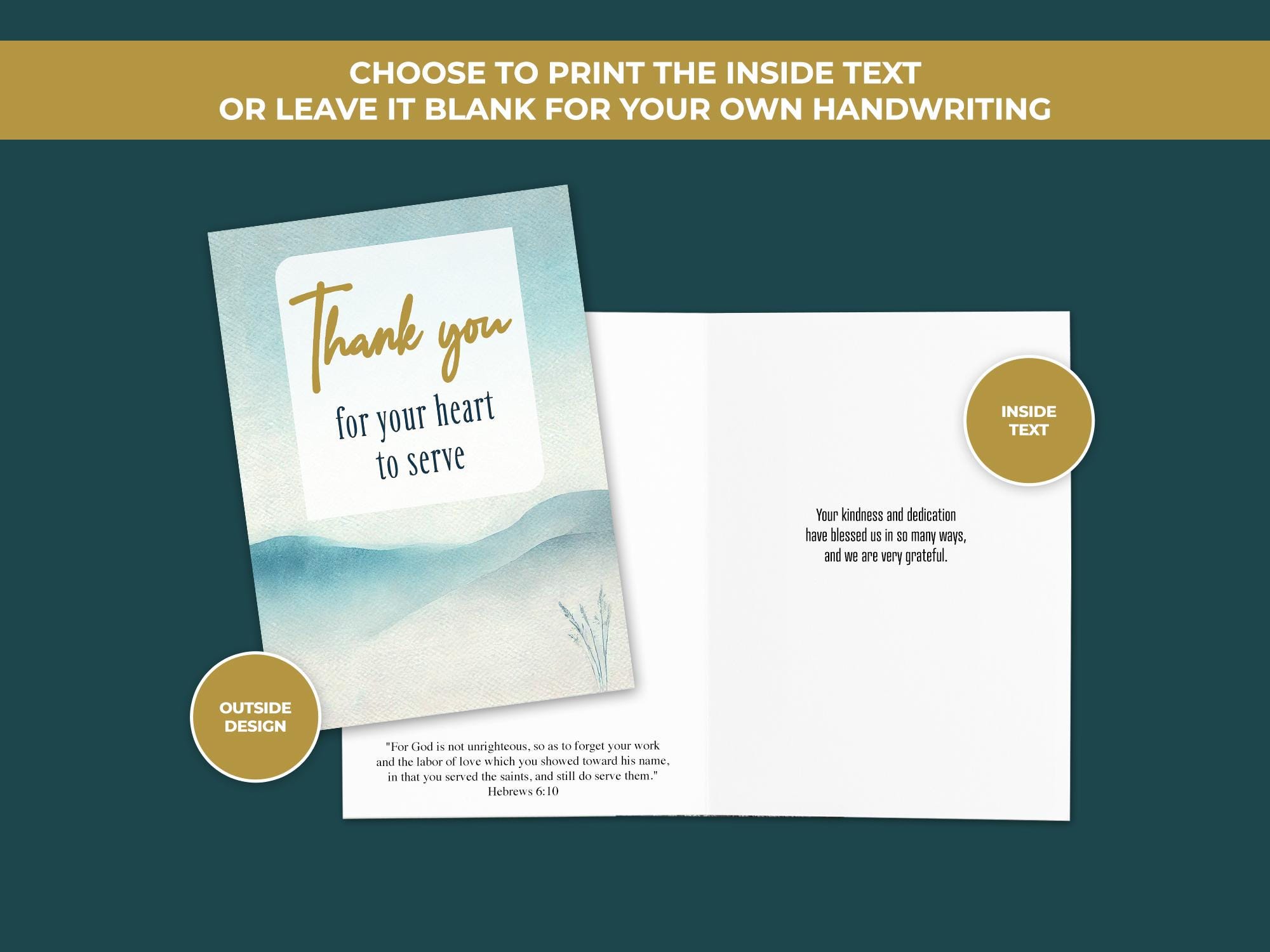 Ministry Appreciation Card - Thank You for Your Heart to Serve ...