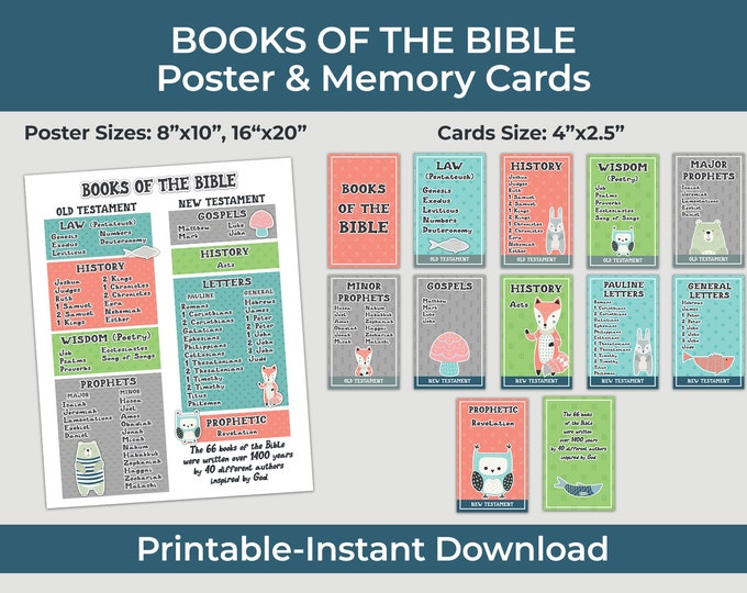 Books of the Bible Memory Card Game Printable - Etsy Canada