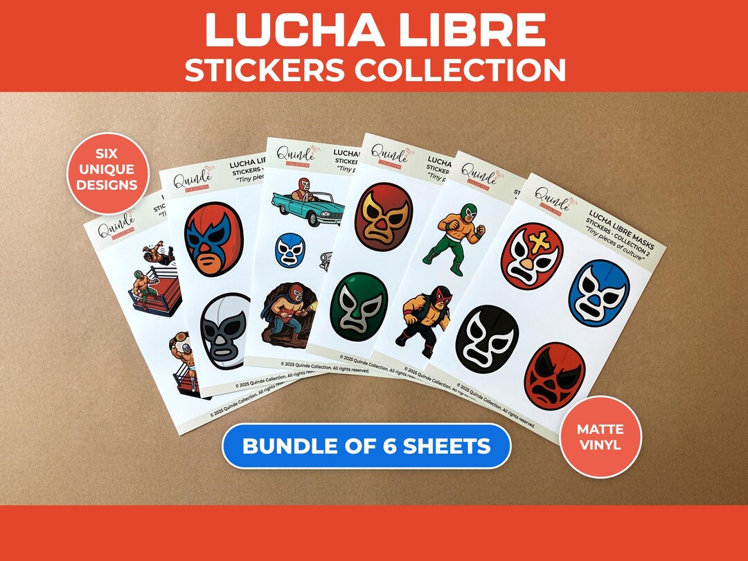 Lucha Libre Sticker Collection, Mexican Wrestling Masks, Luchadores ...