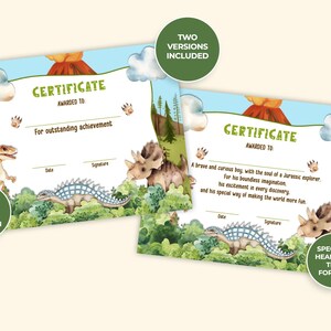 Dinosaurs Certificate for Kids, Prehistoric, T-rex, Dino, Printable ...