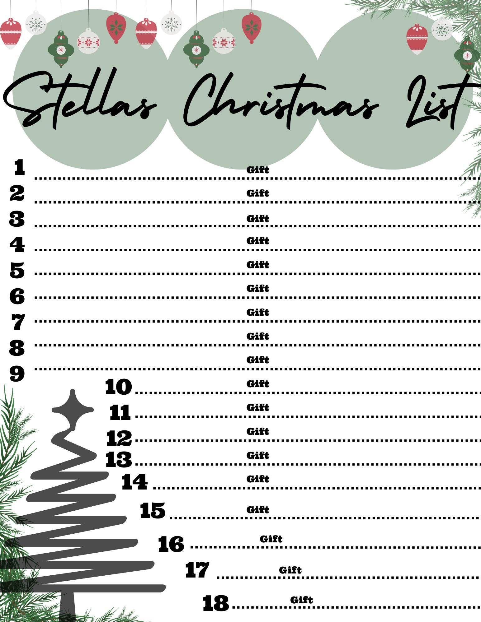 EDITABLE Kid's Christmas List, Printable Christmas List, Christmas ...