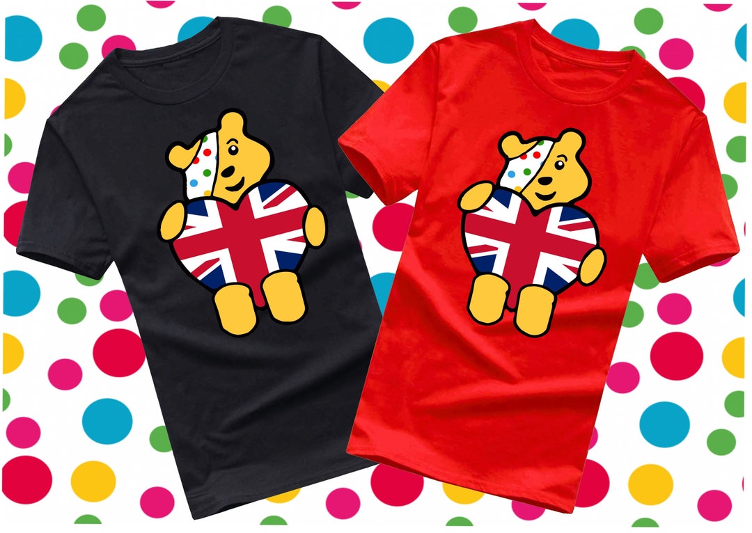 UK Flag PUDSEY BEAR T-shirt Spotty Day 2023 Children's - Etsy