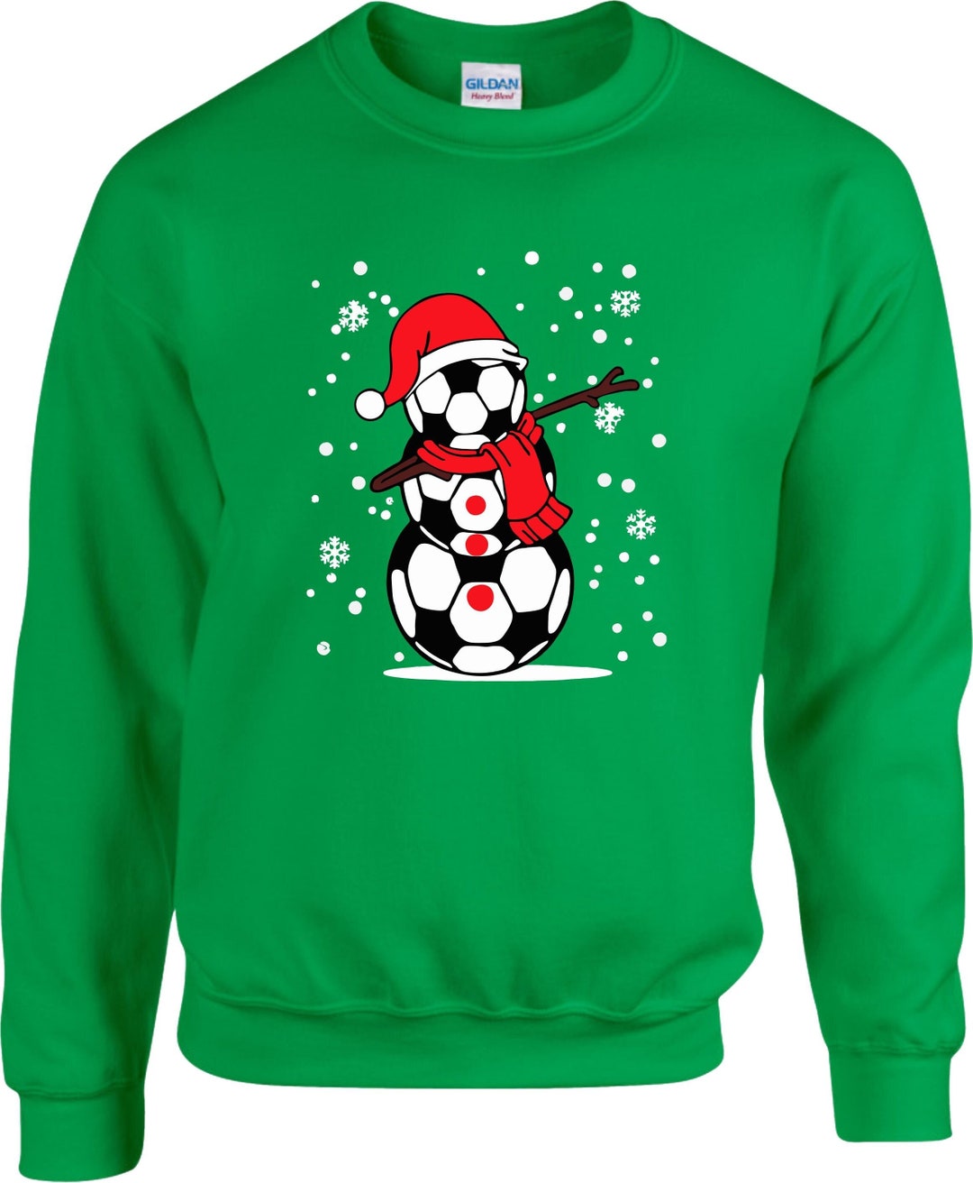 Christmas Football Snowman Jumper, Soccer Ball Santa Hat Sweatshirt ...