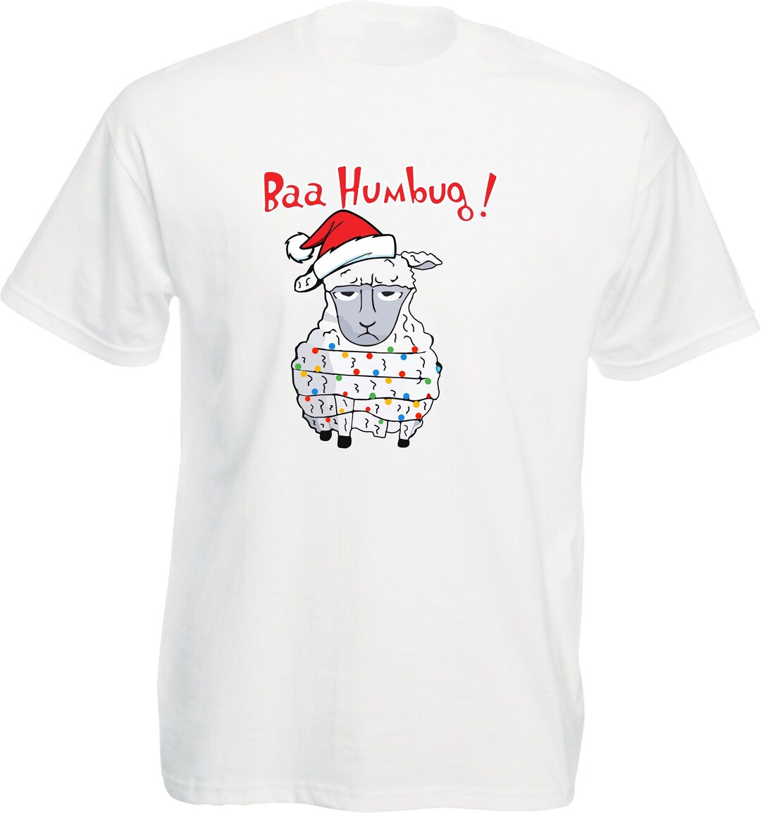 Bah Humbug T-shirt, Cute Christmas Sheep Shirt, Baaah Humbug Sheep Xmas ...