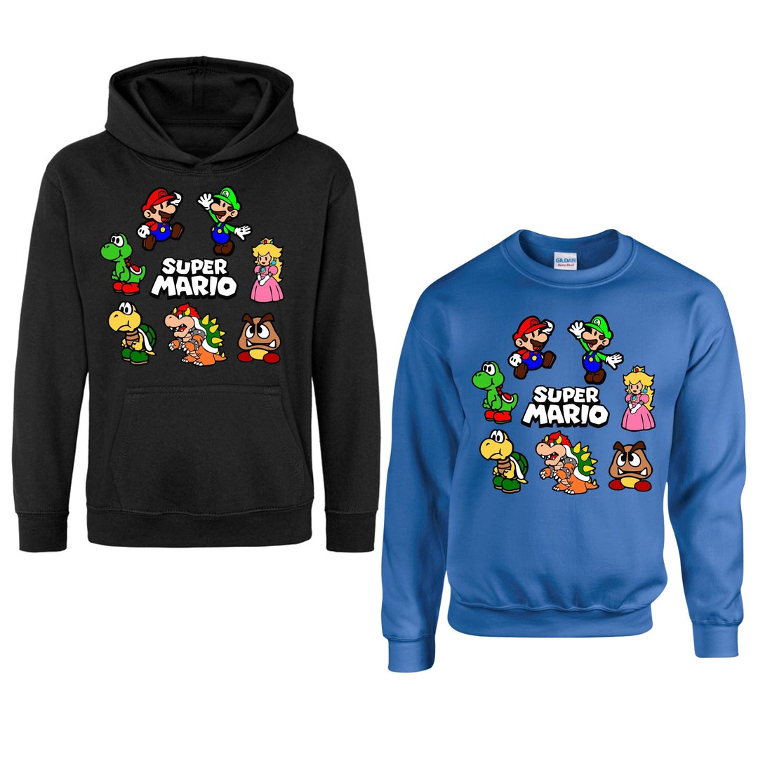 Super Mario Hoodie, Super Mario Characters Jumper, Vintage Game Super ...
