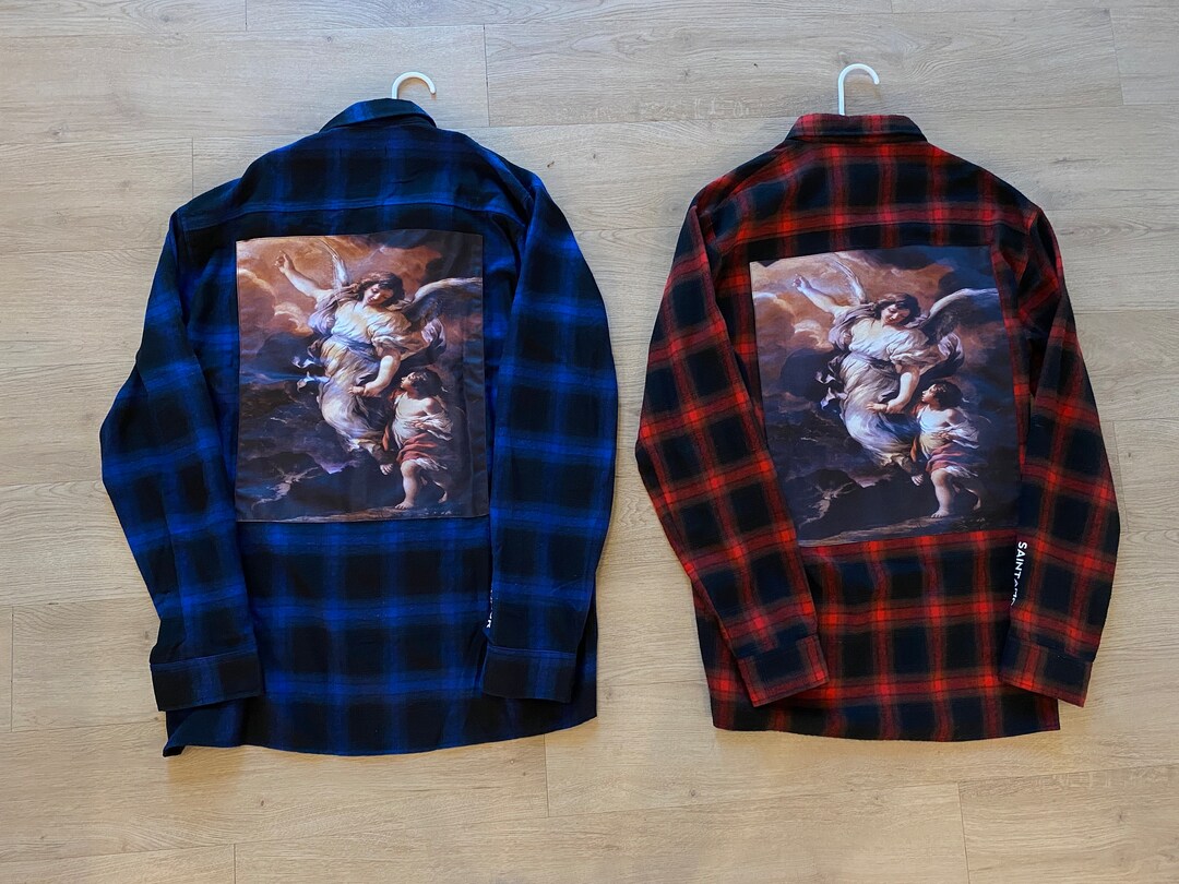 Unisex Plaid Flannel Shirt With Embroidered Art Patch - Etsy