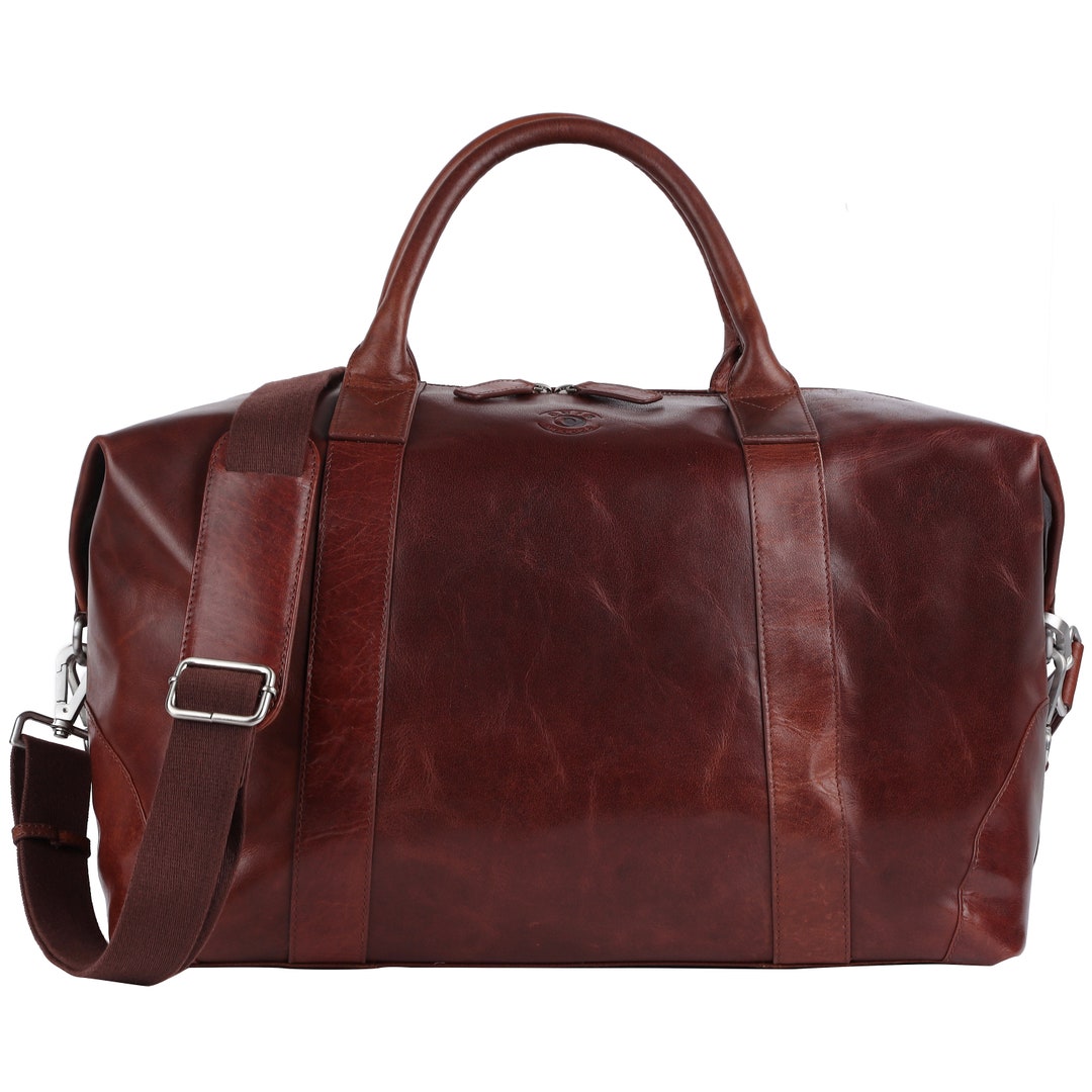 Leather Duffle Bag Men, Large Handmade Weekender Bag, Overnight Luggage ...