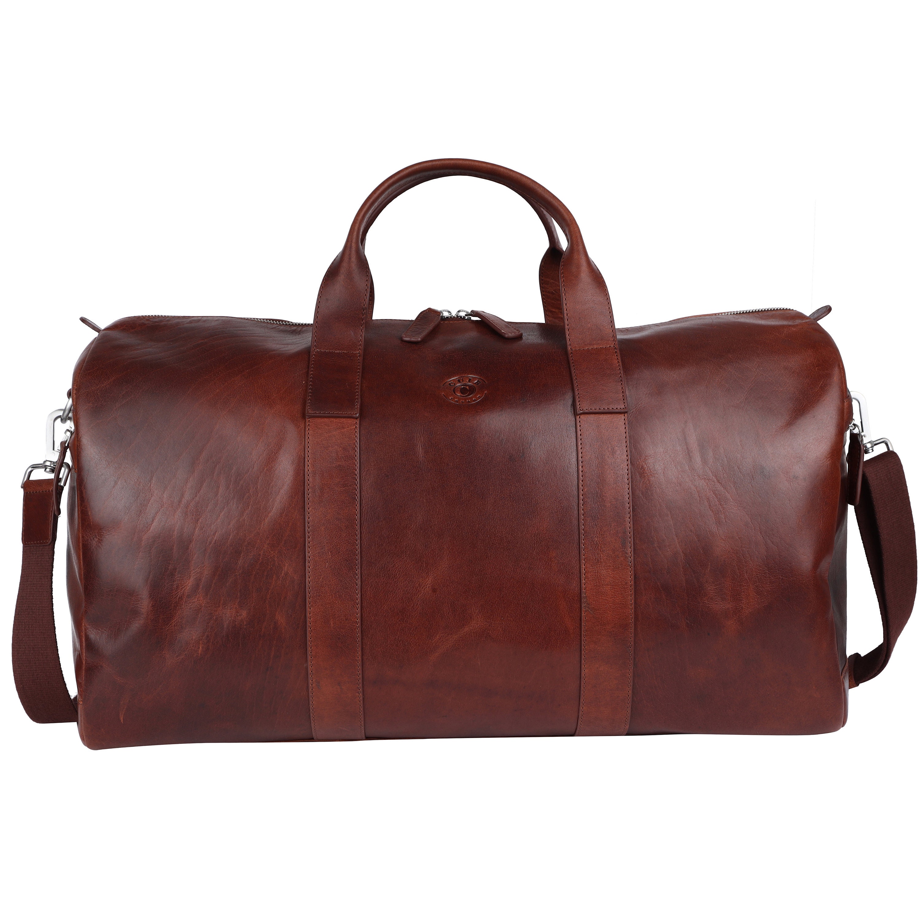 discounts prices sale Cuir London Brown Duffle Bag of Genuine Buff ...