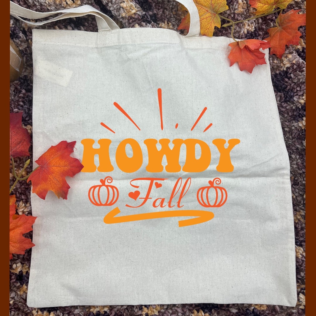 Howdy Fall Canvas Tote Bag. Trendy Tote Bag. - Etsy