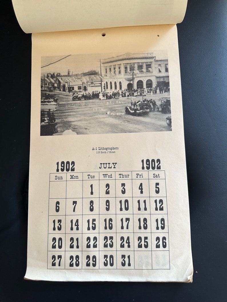 Vintage 1902 Calendar With Photos of Vintage Cars Buildings and People ...