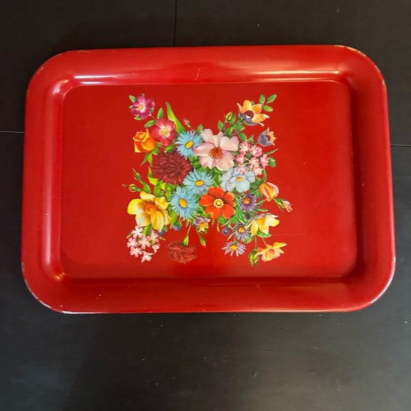 Floral Metal Tray - Etsy