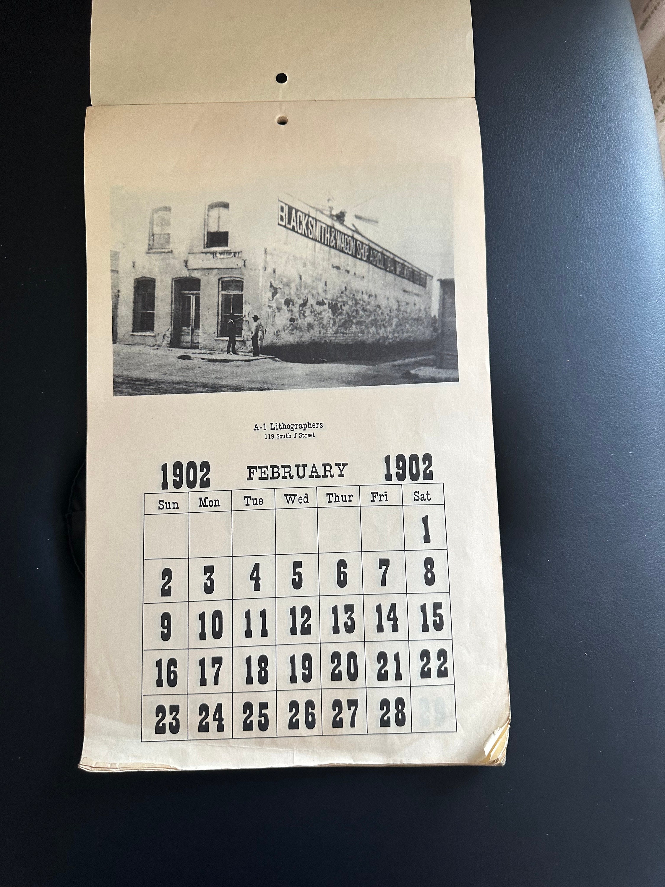 Vintage 1902 Calendar With Photos of Vintage Cars Buildings and People ...