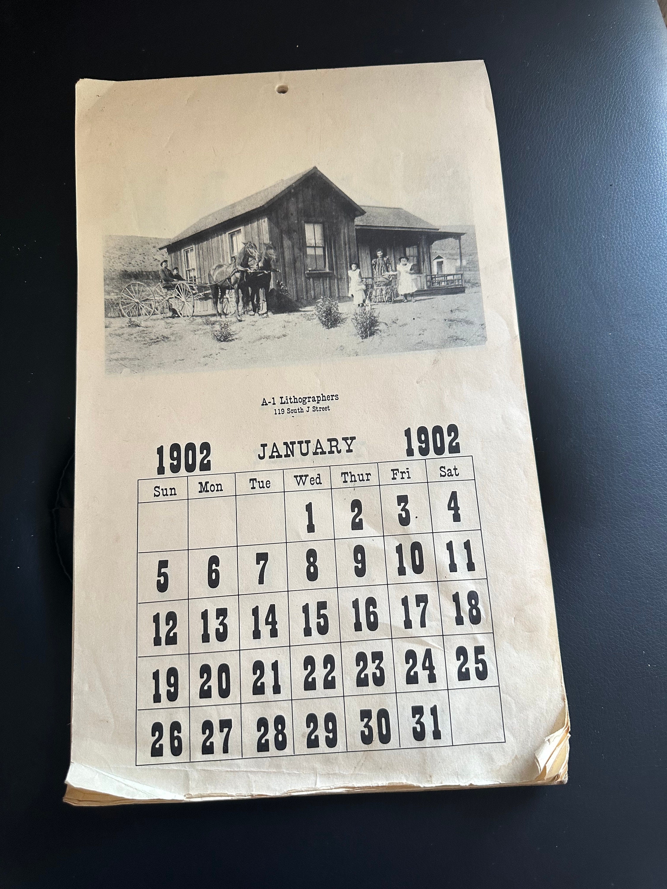 Vintage 1902 Calendar With Photos of Vintage Cars Buildings and People ...