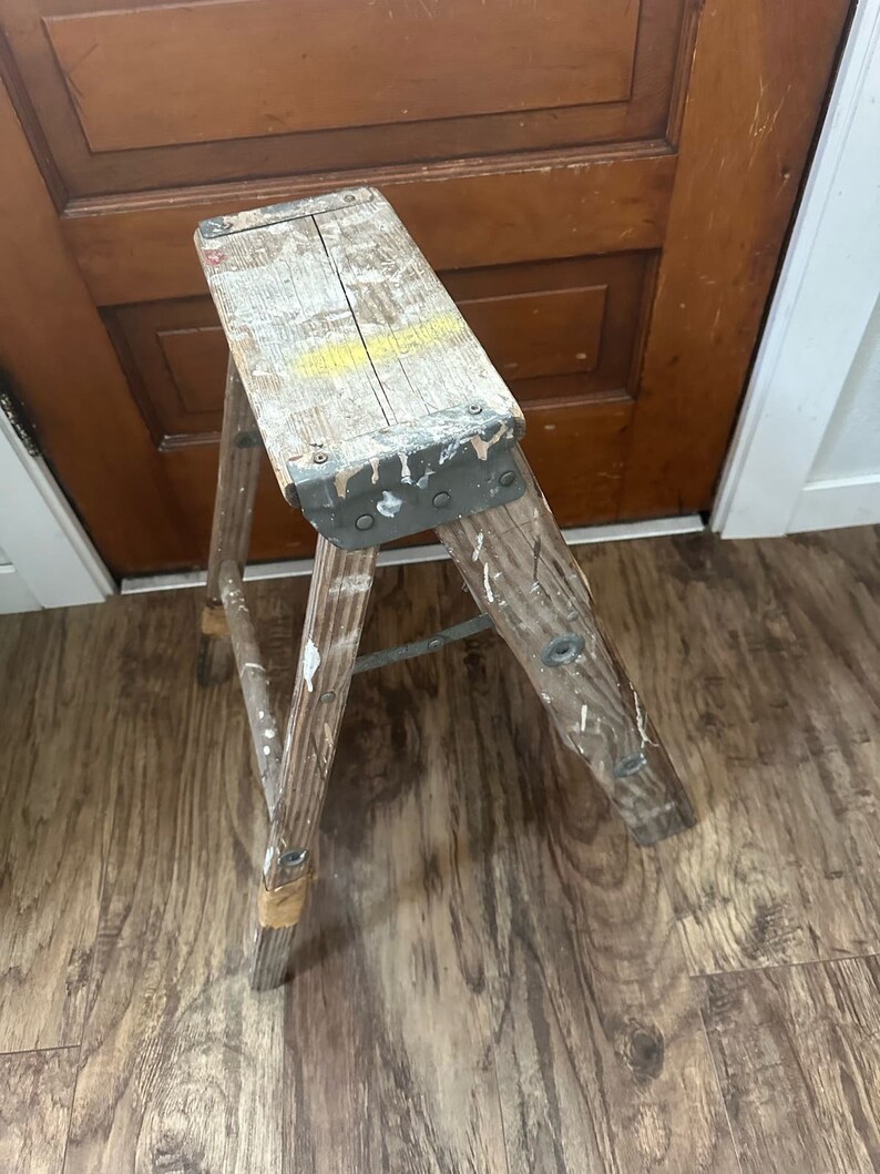 Vintage Wooden 24” Step Ladder, Stool, Rustic Country, Farmhouse ...