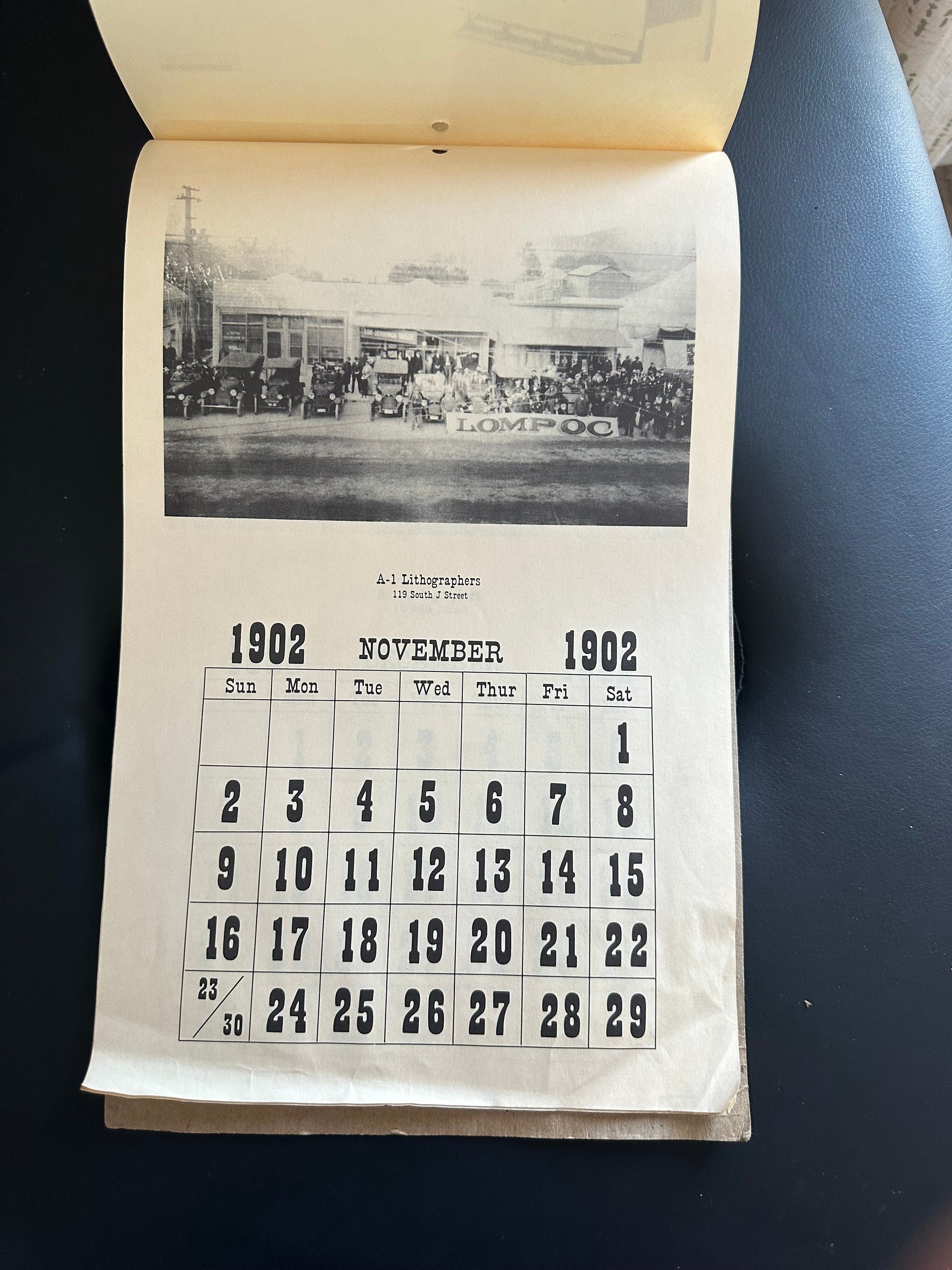Vintage 1902 Calendar With Photos of Vintage Cars Buildings and People ...