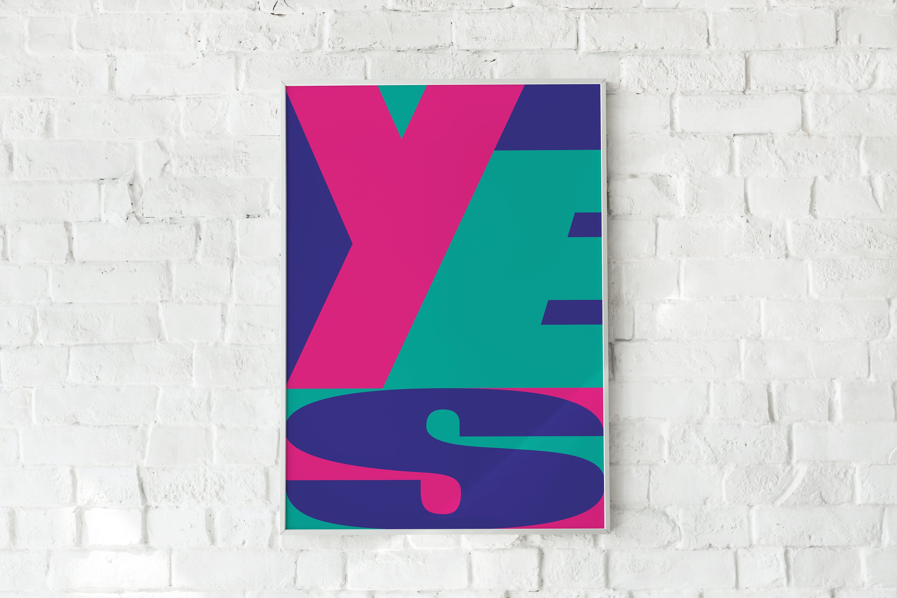 YES Printable Digital Download Art Print, Typography Art, Colourful ...