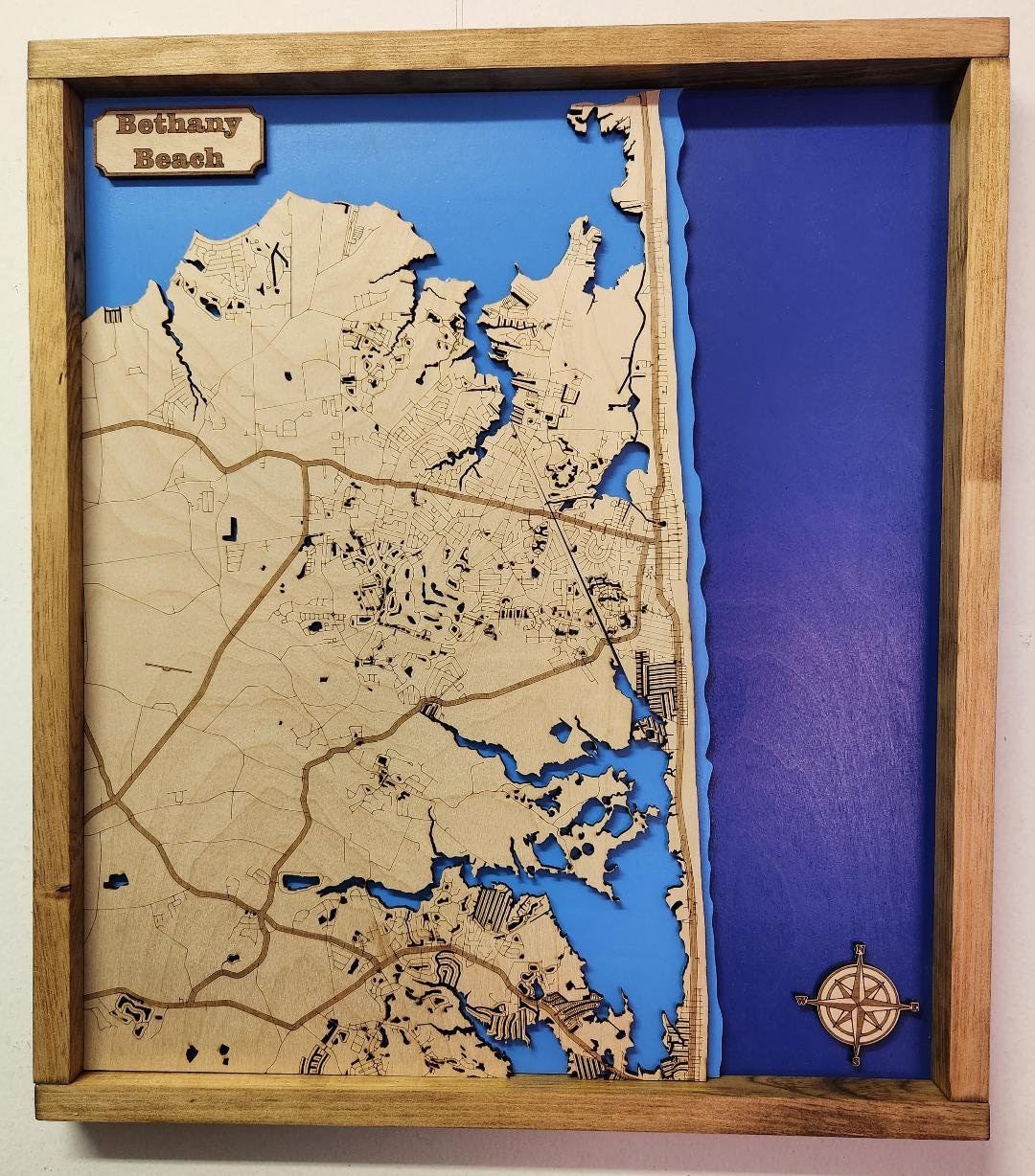 Bethany Beach 3-D Lasered Map - Etsy