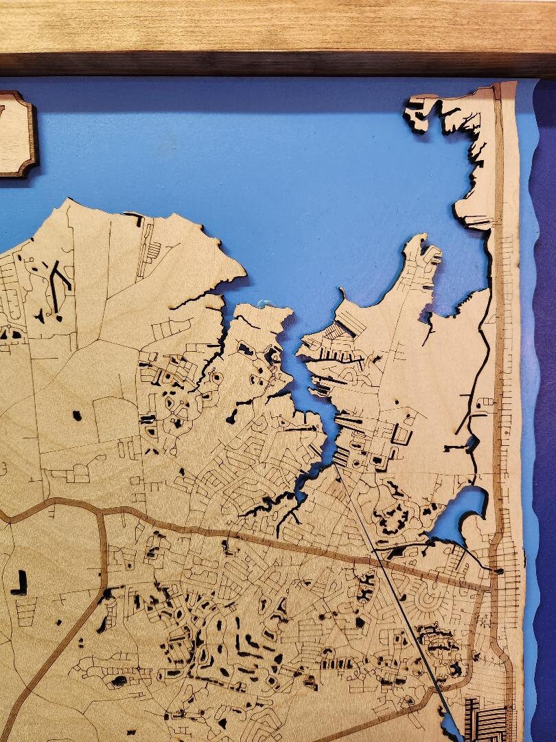 Bethany Beach 3-D Lasered Map - Etsy