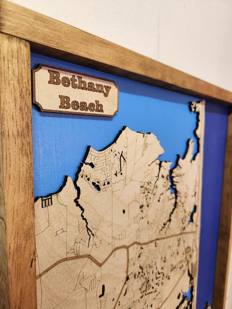 Bethany Beach 3-D Lasered Map - Etsy