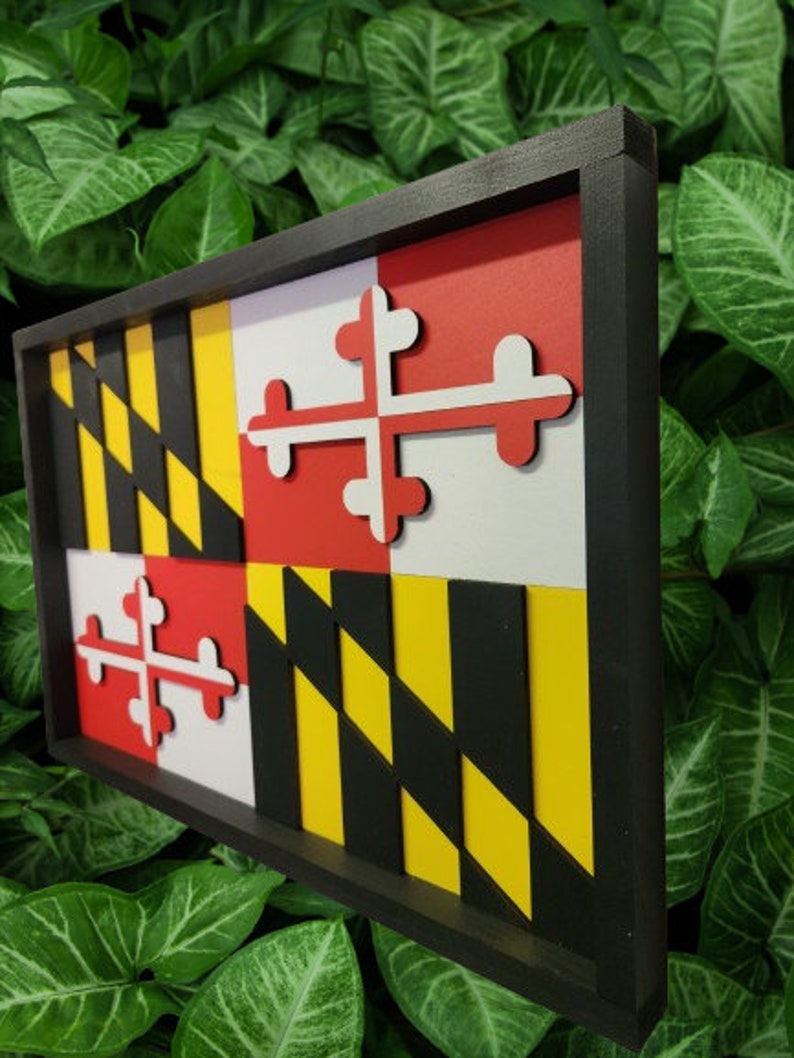 Maryland 3D Laser Engraved Flag - Etsy
