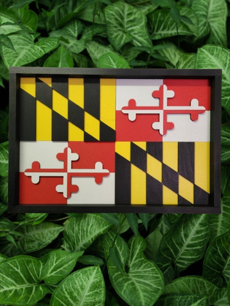 Maryland 3D Laser Engraved Flag - Etsy